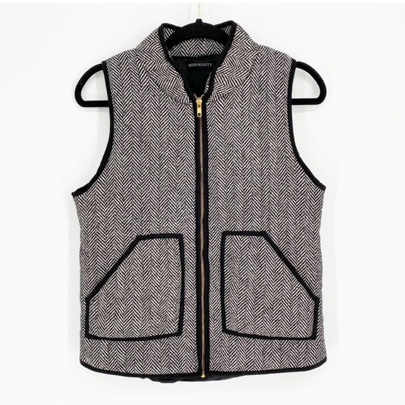 merokeety | Jackets & Coats | Merokeety Quilted Herringbone Vest | Poshmark